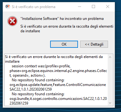 Errore installazione software di controllo su Desktop Telematico