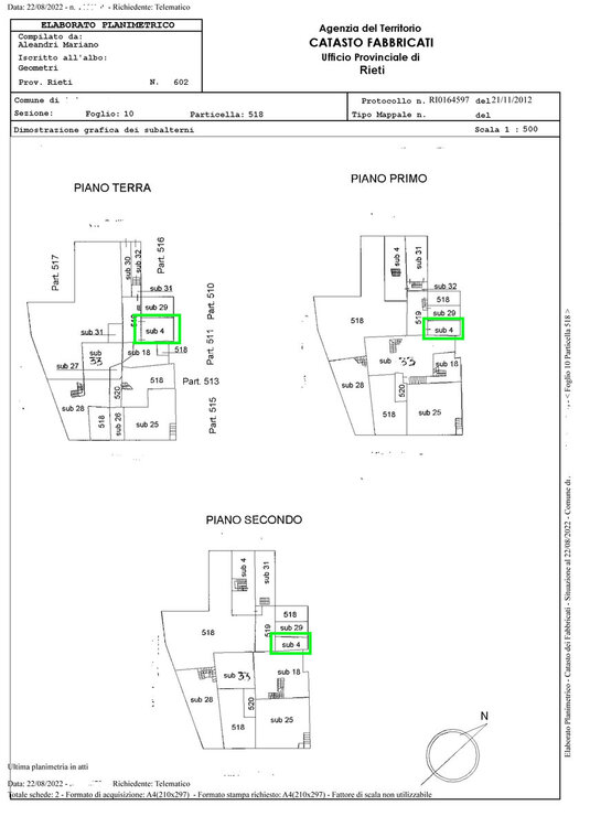 Accatastamento di proprietà adiacente