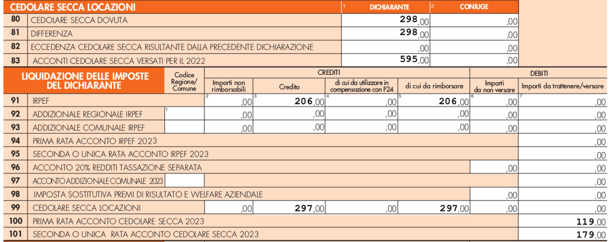 730 e cedolare secca dovuta se contratto non rinnovato
