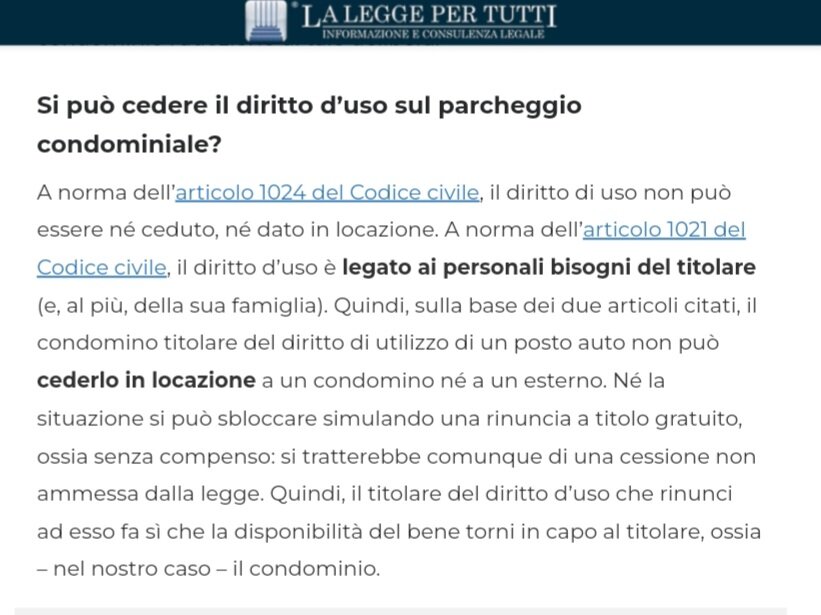 Posti auto condominiali e aree manovra box auto